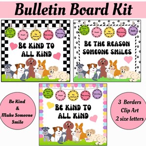 Inspirational School Bulletin Board Kit Be Kind & Make Someone Smile ...