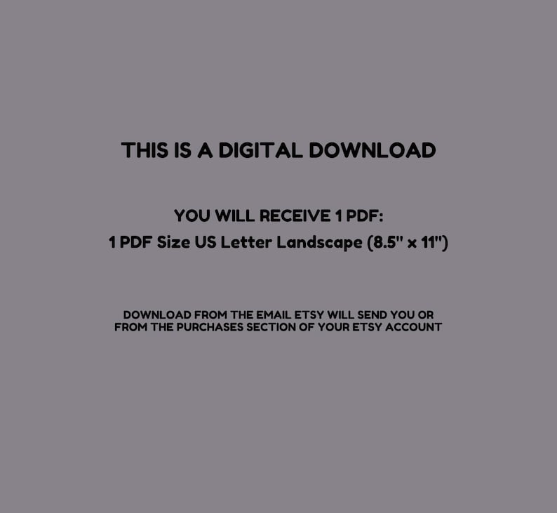 Mileage Log Letter Size Landscape - Instant Download PDF and Template ...