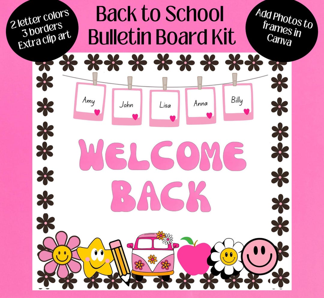 Groovy Retro Back to School Bulletin Board Kit “welcome Back” - Etsy