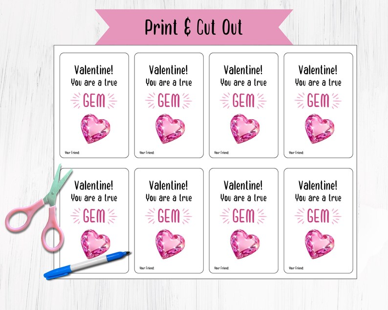 Printable Valentine Cards, Ring Pop Valentine Cards, Printable ...