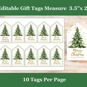 Christmas Gift Tag Printable, Christmas Tree Gift Tags Editable ...