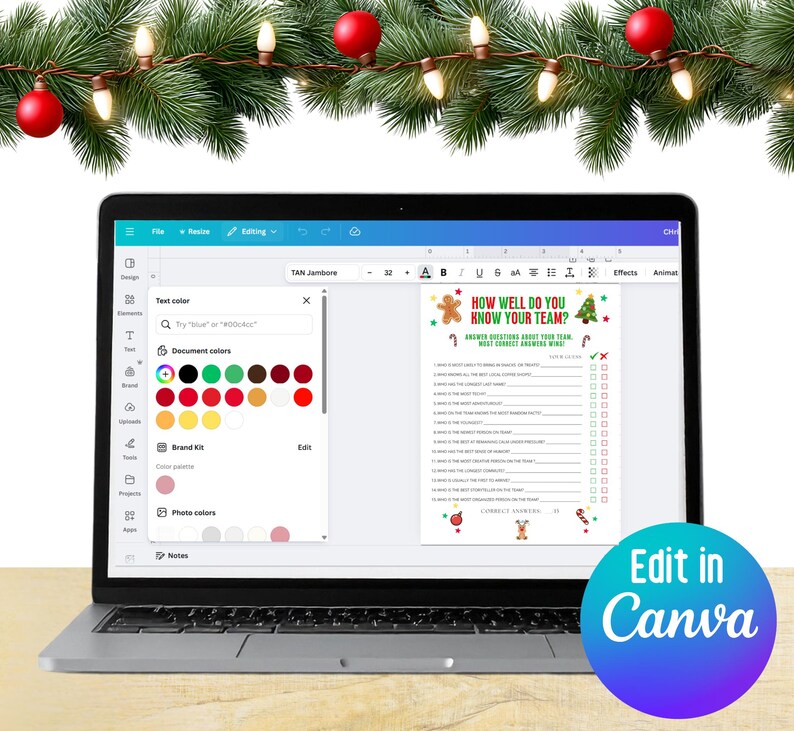 Christmas Team Building Game , How Well Do You Know Your Team Printable ...