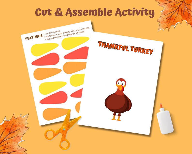 Thanksgiving Gratitude Activity Pack, Kids Turkey Game (digital ...
