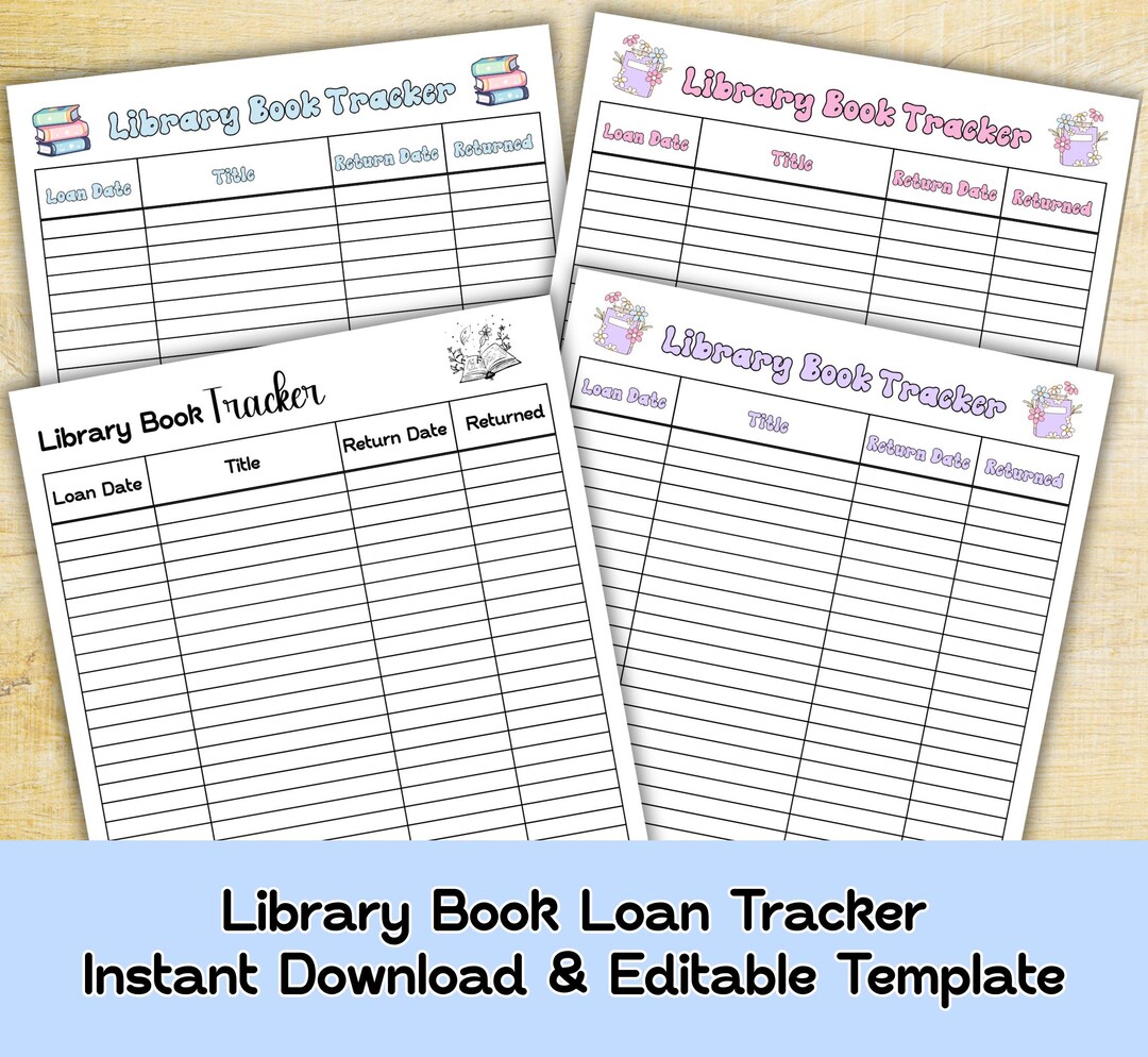 Library Book Loan Tracker - Etsy