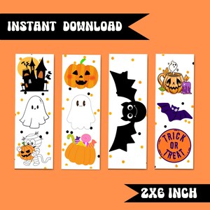 Printable Halloween Bookmarks - Set of 4 Colorful Bookmarks - Spooky ...