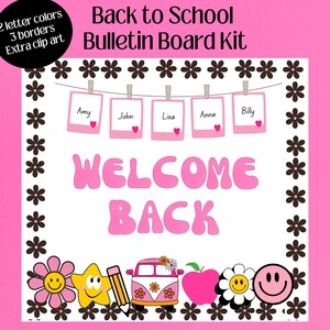 Groovy Retro Back to School Bulletin Board Kit “welcome Back” - Etsy