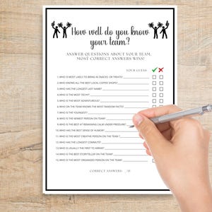 Office Bonding Fun - Do You Know Your Team Game - Editable Template ...