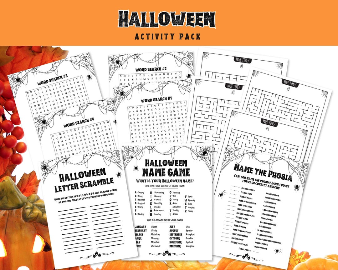 Editable Halloween Party Games, Activities Pack (digital Download) - Etsy
