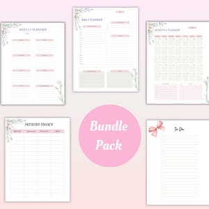 Pretty in Pink Planner - Includes To-do List and Password Tracker! - Etsy