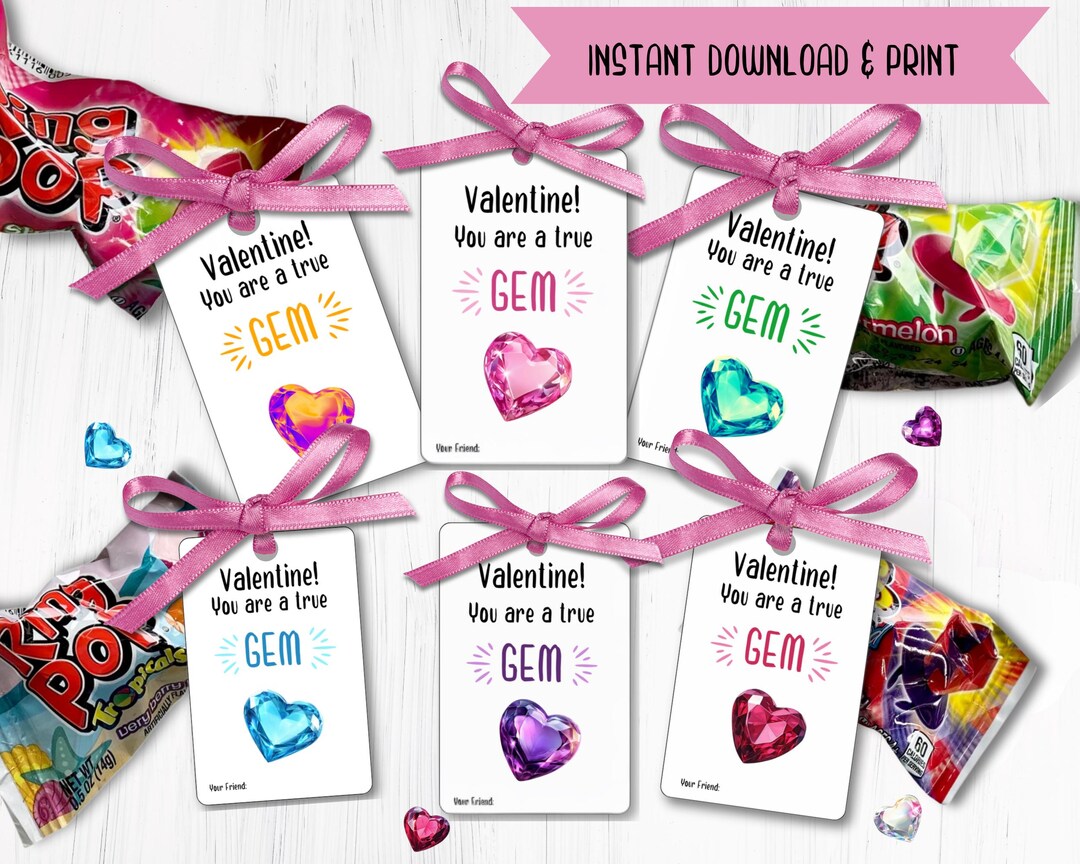 Printable Valentine Cards, Ring Pop Valentine Cards, Printable ...