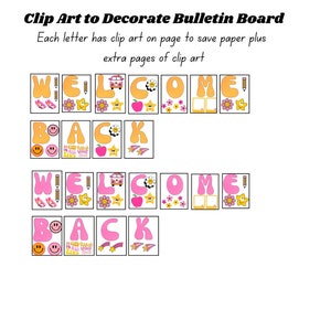 Groovy Retro Back to School Bulletin Board Kit “welcome Back” - Etsy