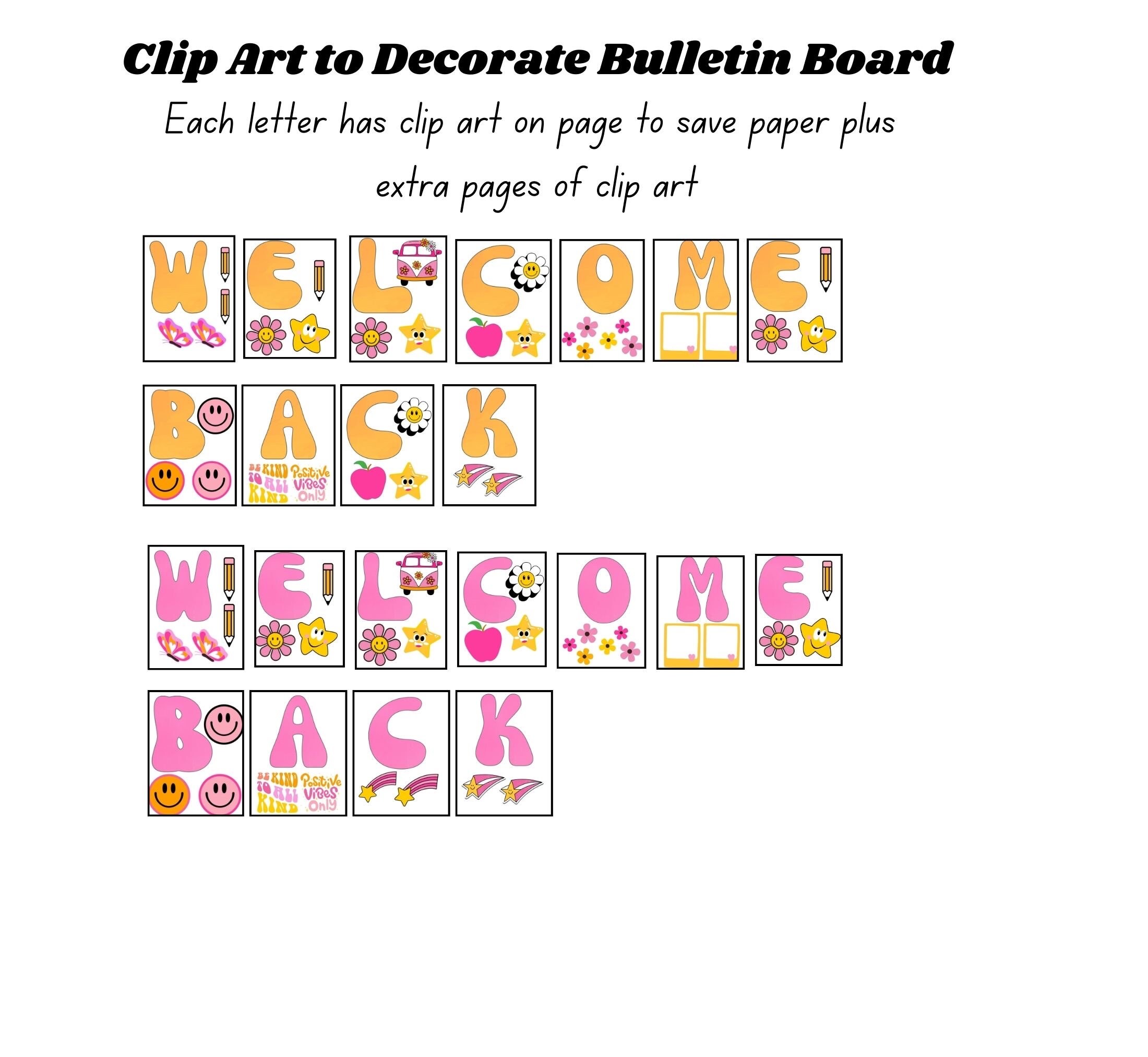 Groovy Retro Back to School Bulletin Board Kit “welcome Back” - Etsy