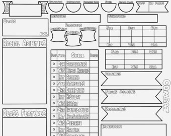 Blank Original D&D Character Sheet - Etsy