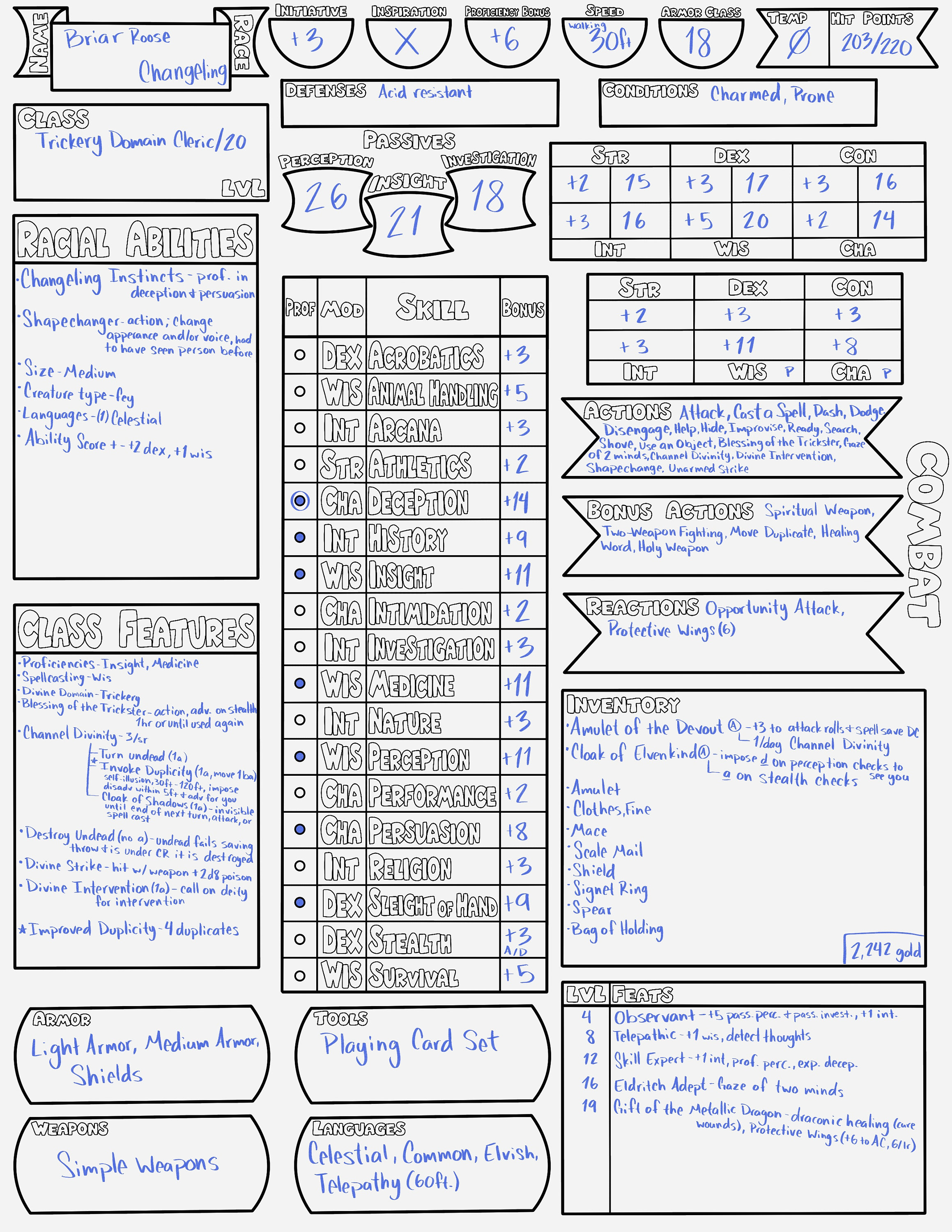 Blank Character Sheet - Etsy