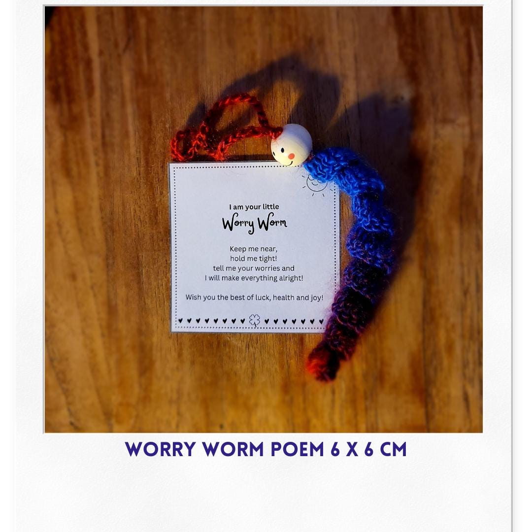 Worry Worm Poem DIY PDF 12 English Cards Printable for Crochet Worry Worm Project - Etsy