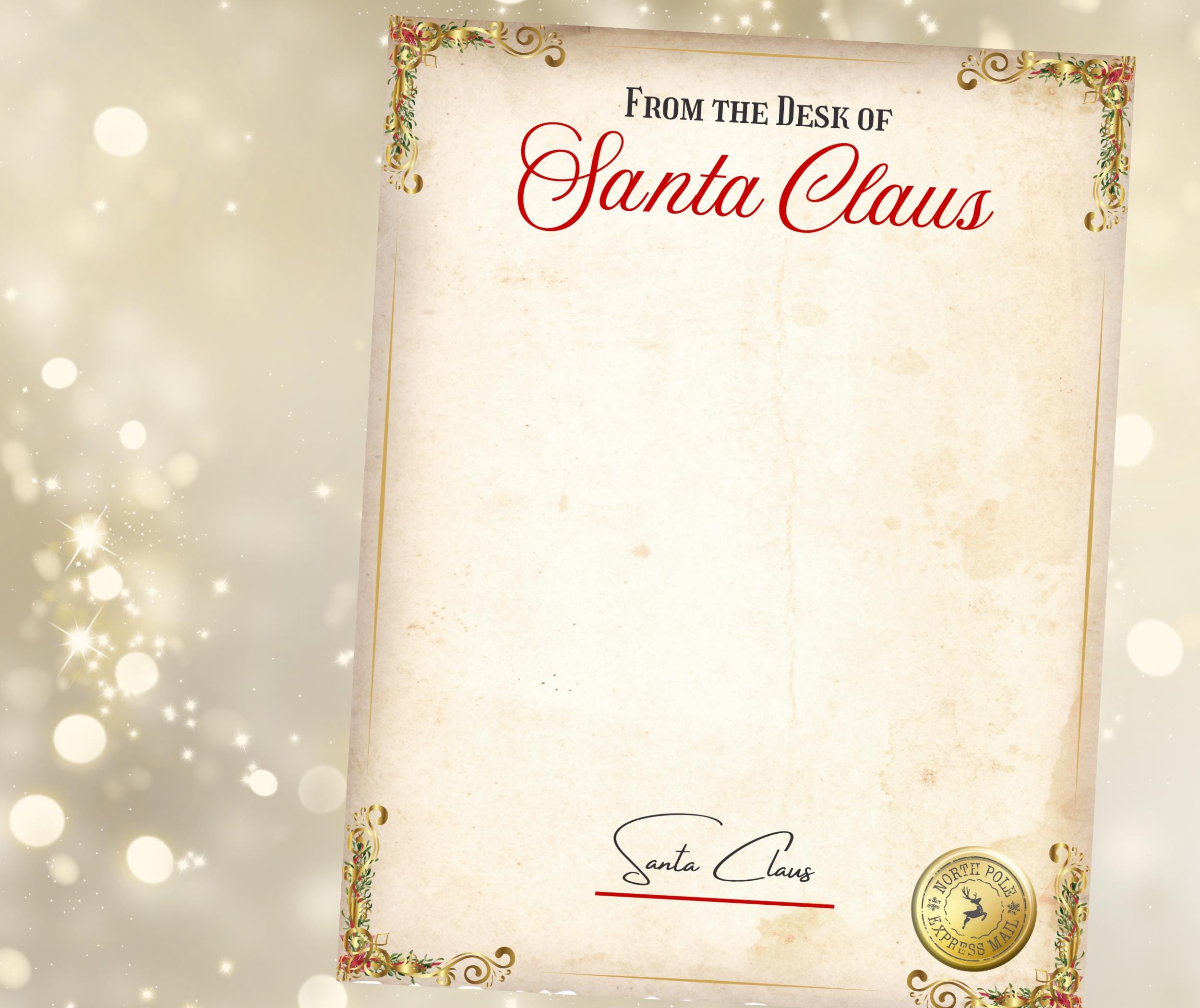 Blank Letter From Santa, North Pole Letter, Customizable Santa Letter ...