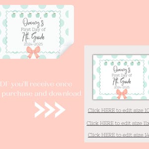 Printable First Day of School Sign for Girls, Polka Dot First Day of ...