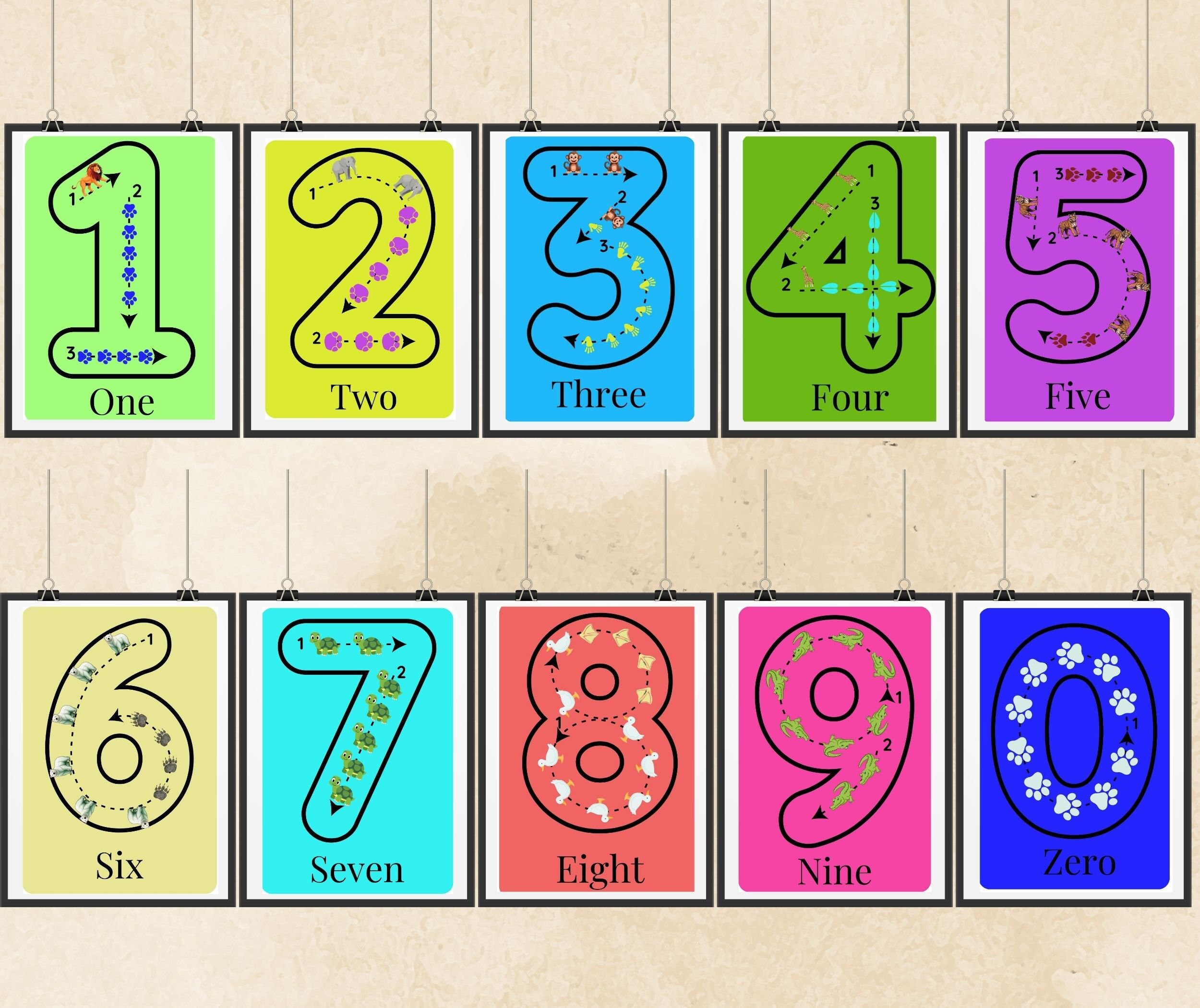 Shape Flashcards, Number Flashcards, Preschool Activities, Montessori ...