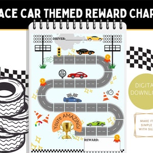 Printable Racing Reward Chart, Kids Reward Chart, Toddler Chore Chart ...