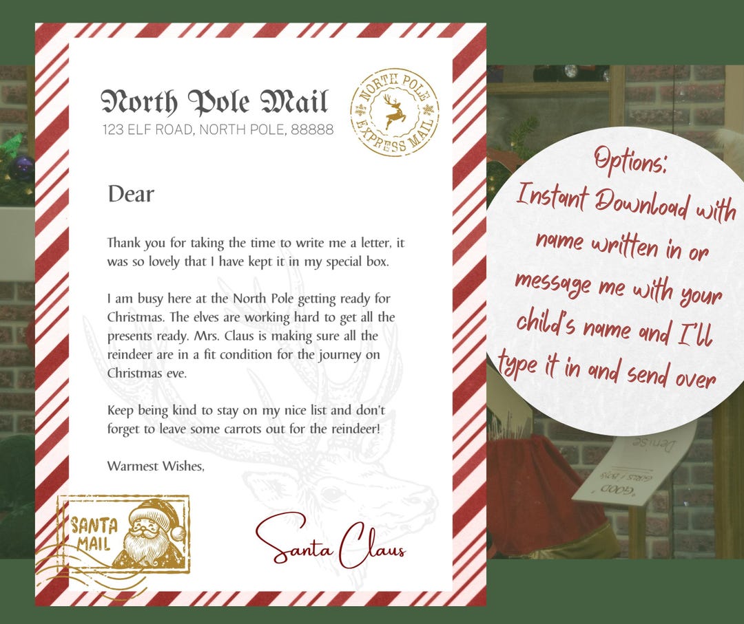 Letter From Santa Printable, Official Letter From Santa Claus, North ...