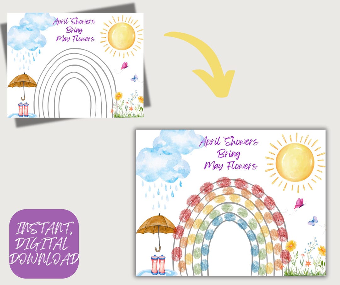 April Showers Bring May Flowers Printable Craft for Kids | Spring ...