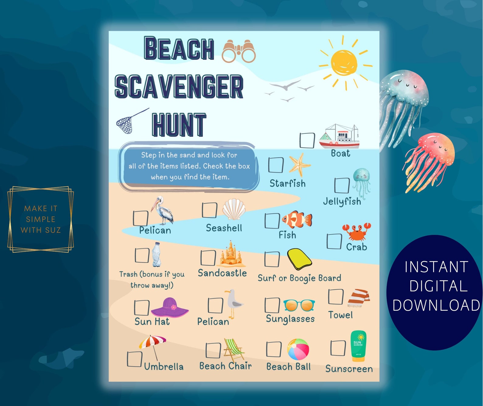 Scavenger Hunt, Ocean Scavenger Hunt, Outdoor Activities for Kids ...