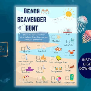 Scavenger Hunt, Ocean Scavenger Hunt, Outdoor Activities for Kids ...