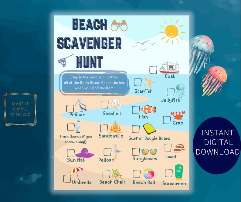 Scavenger Hunt, Ocean Scavenger Hunt, Outdoor Activities for Kids ...