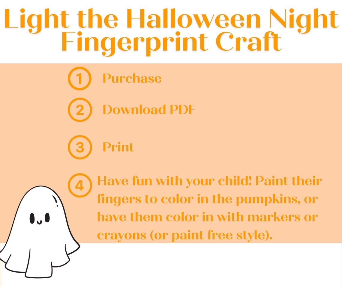 Printable Pumpkin Fingerprint Craft, Halloween Coloring Page (PDF) - Etsy
