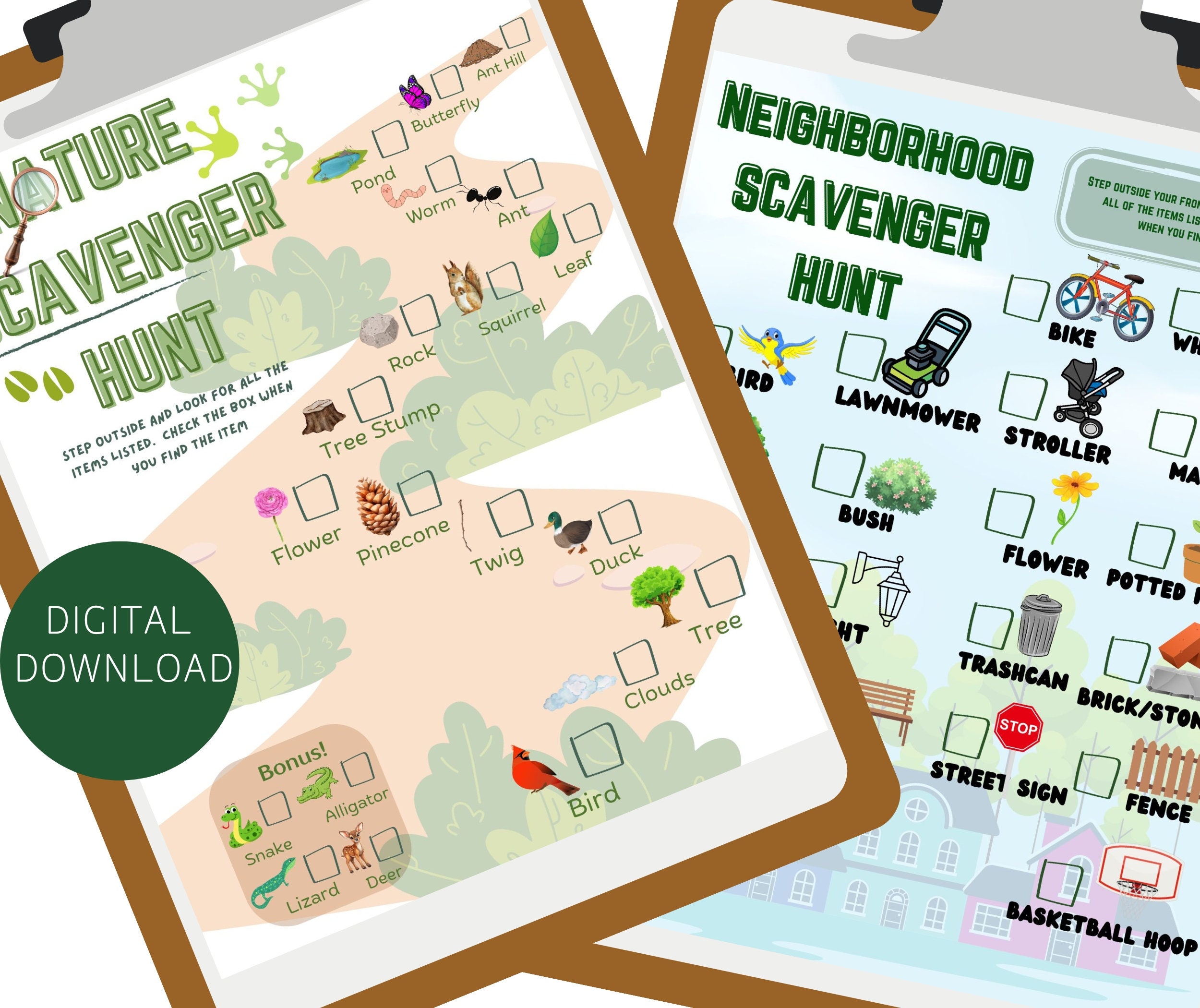 Outdoor Scavenger Hunt, Scavenger Hunt for Kids, Scavenger Hunt Bundle ...