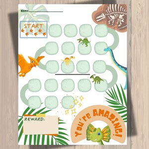 Dinosaur Reward Chart, Potty Training Chart, Reward Chart, Behavior ...