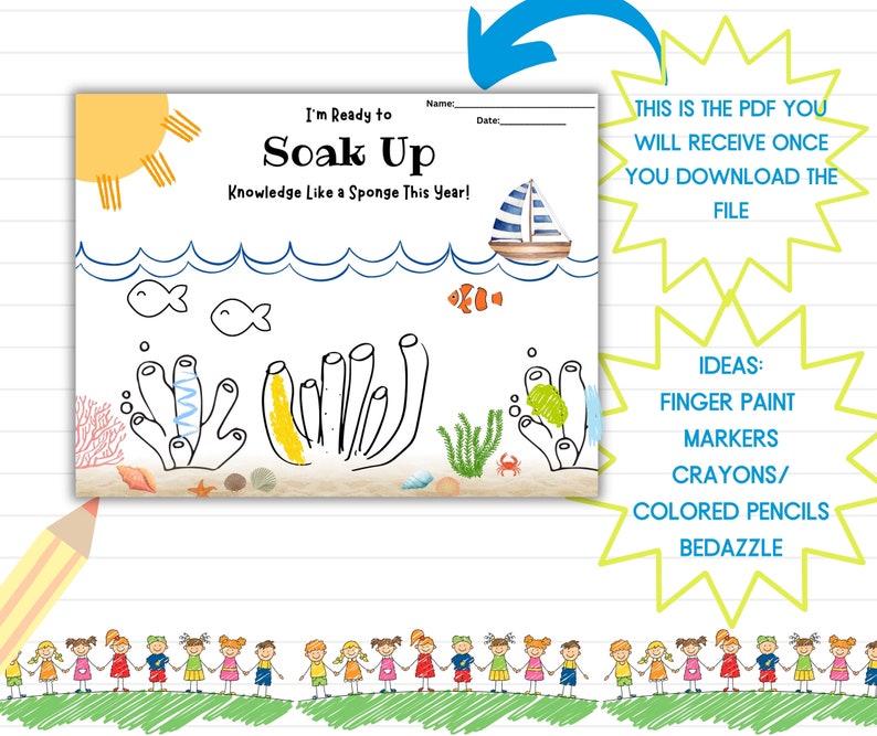 Back to School Printable Coloring Page, Under the Sea School Classroom ...