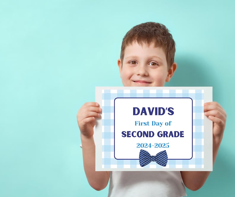 First Day of School Sign, Editable First Day of School Sign, Gingham ...