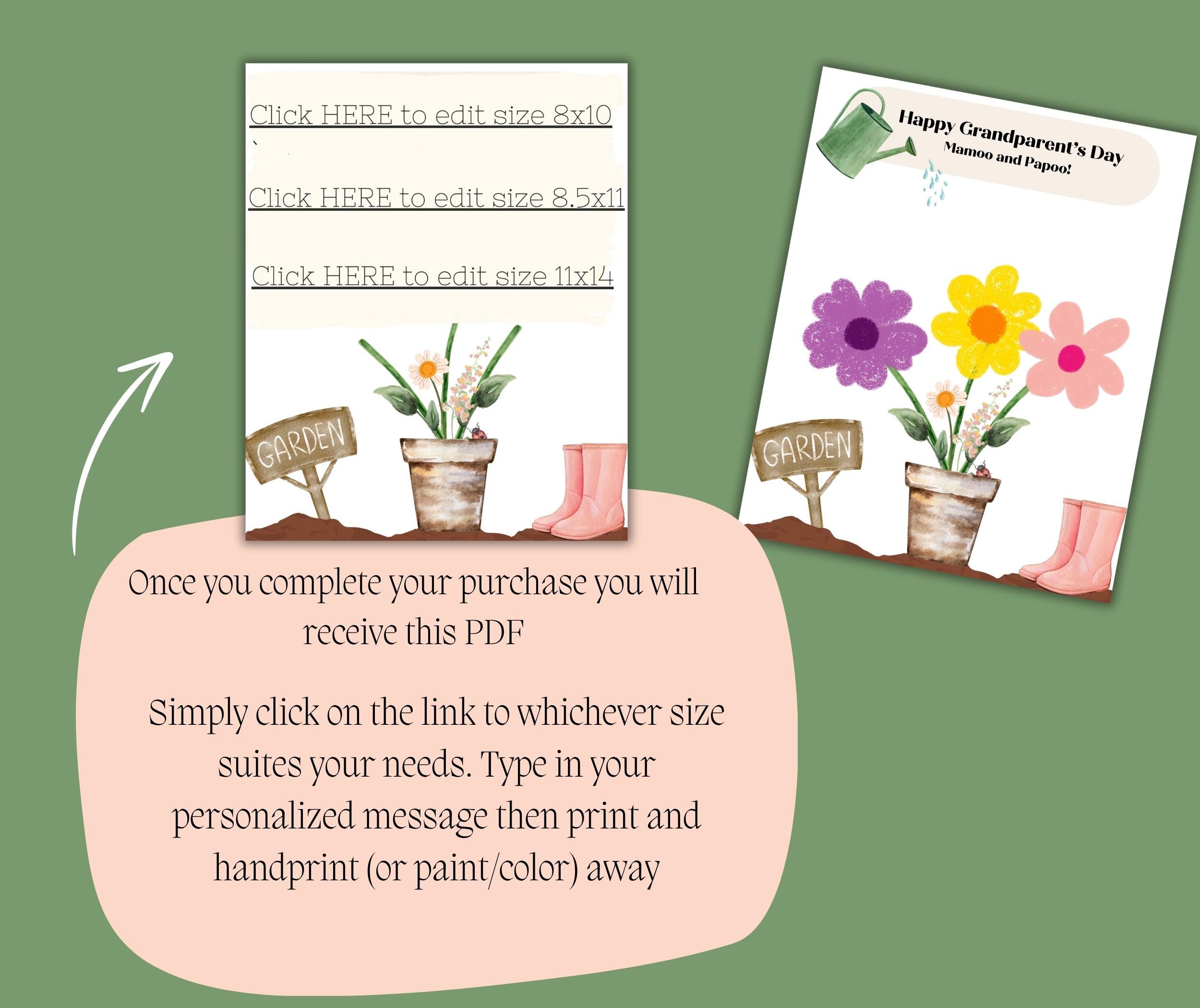 Grandma Handprint Flower Craft, Kids DIY Gift, Mother's Day Printable ...