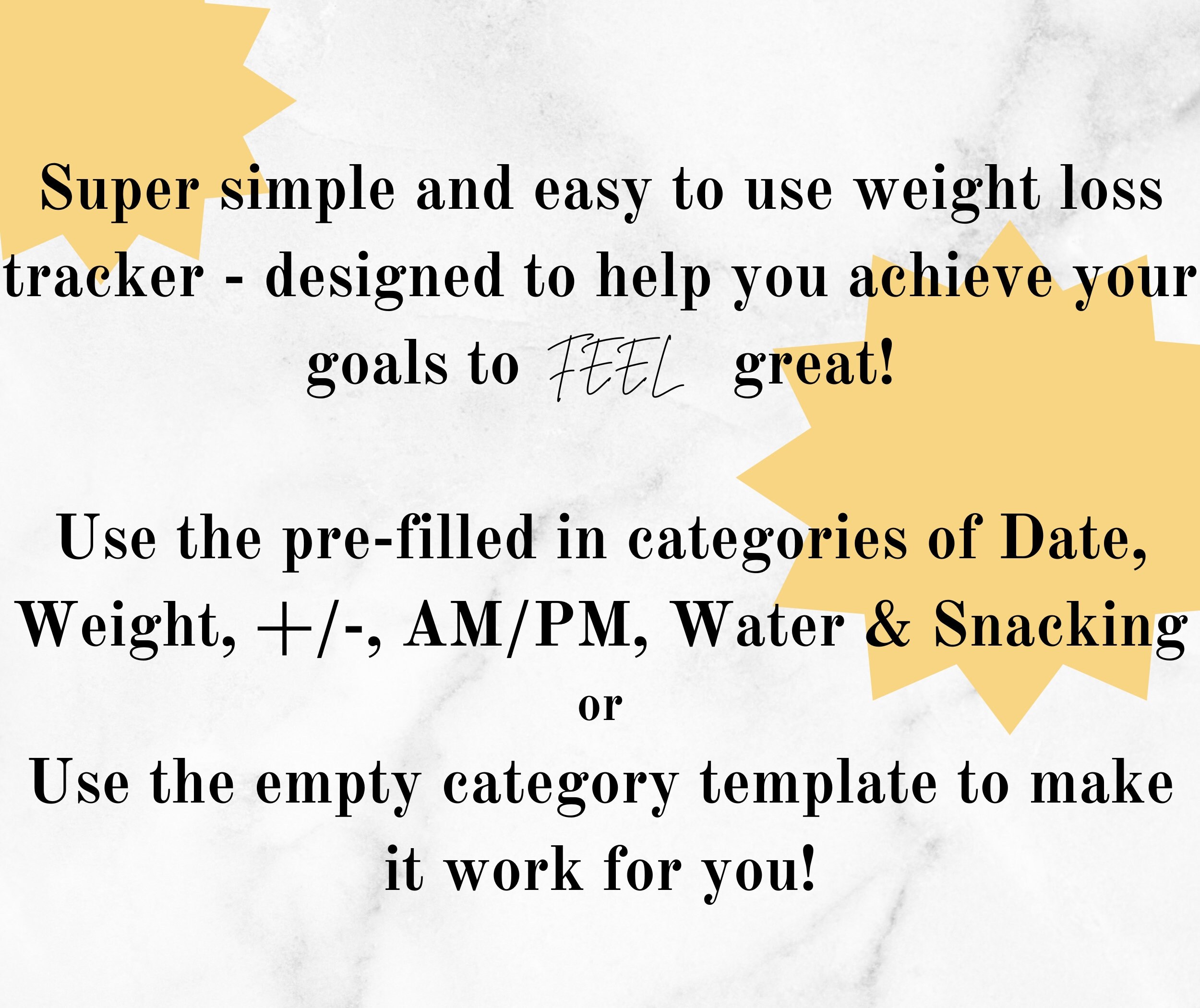 Simple Weight Loss Tracker, Printable Weight Loss Tracker, Weight Log ...