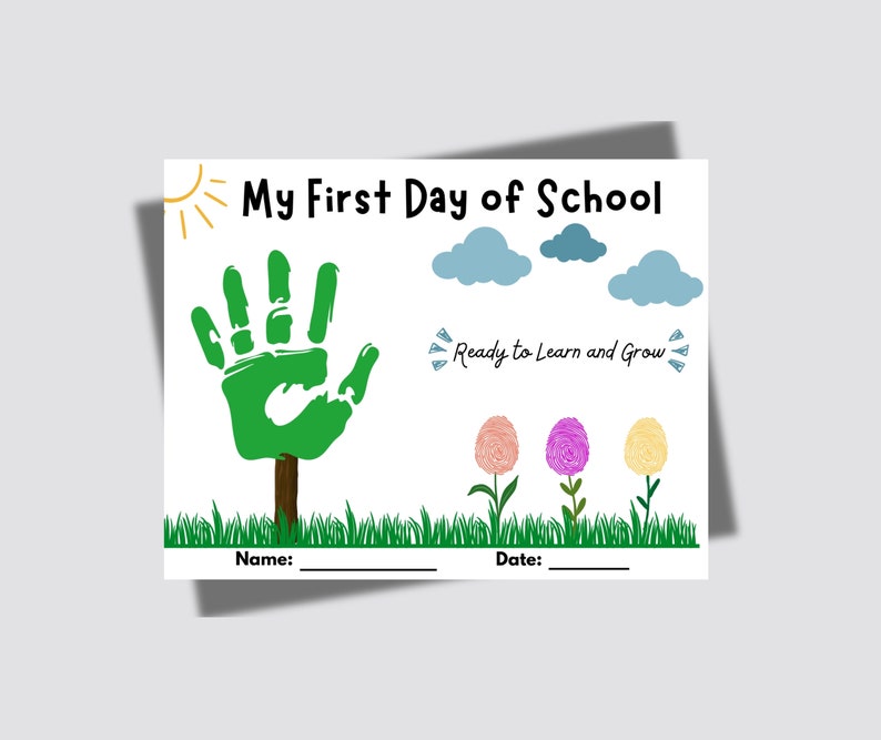 First Day of School Handprint Craft, Back to School Handprint Art ...