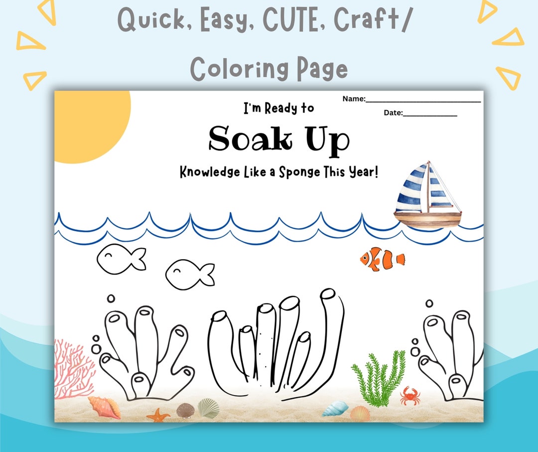 Back to School Printable Coloring Page, Under the Sea School Classroom ...
