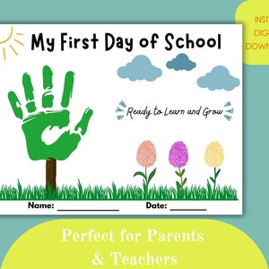 First Day of School Handprint Craft, Back to School Handprint Art ...