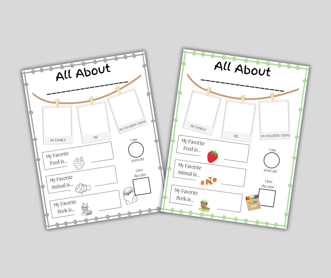 All About Me Worksheet, First Day of School Questionnaire, Back to ...