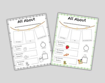 PRINTABLE Get to Know Me Worksheet for Kids | Back to School ...