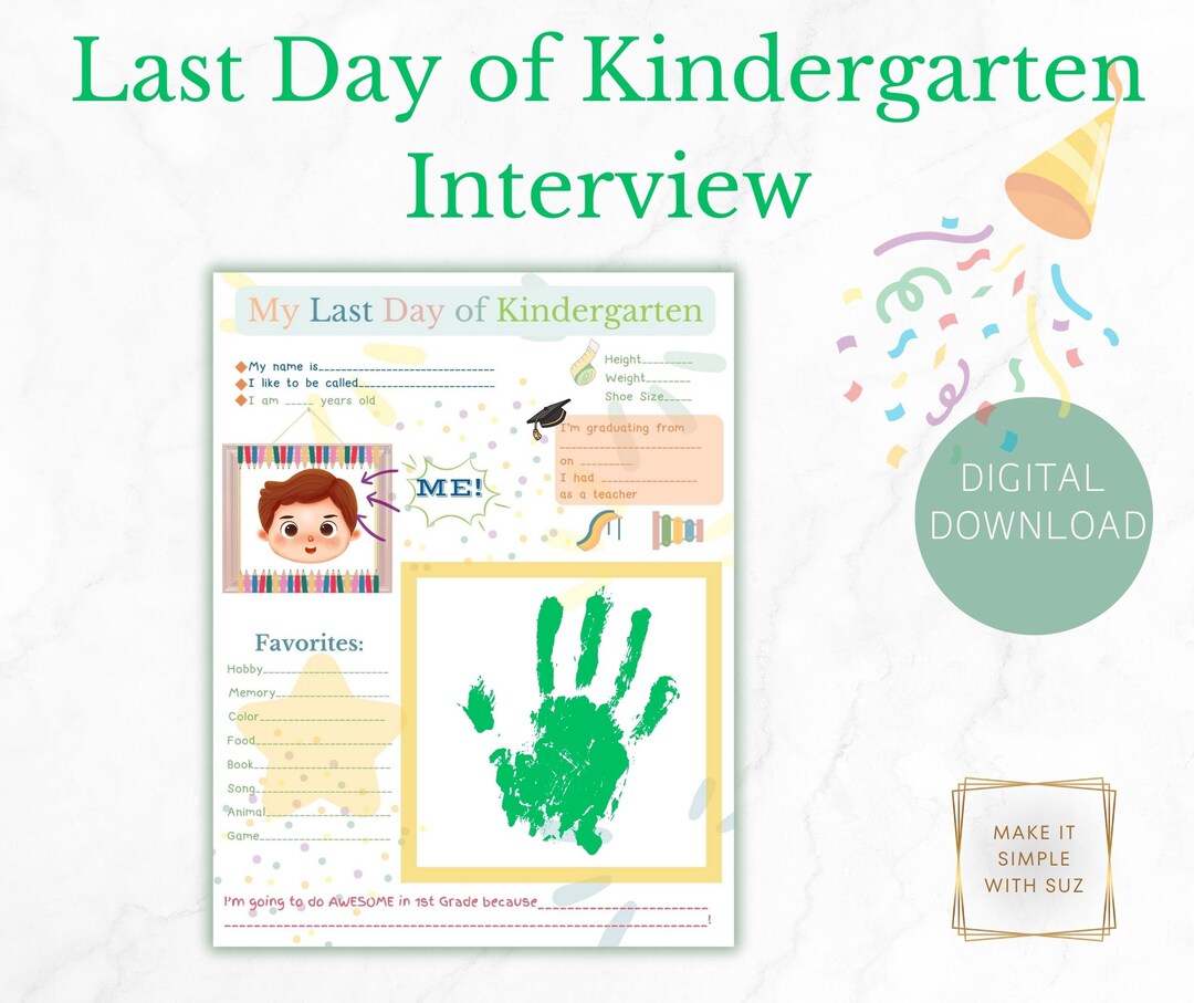 Last Day of Kindergarten Craft for Kids, Kindergarten Graduation ...