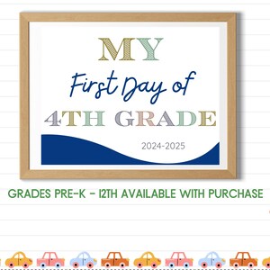 First Day of School Sign for All Grades, Printable Boys First Day of ...