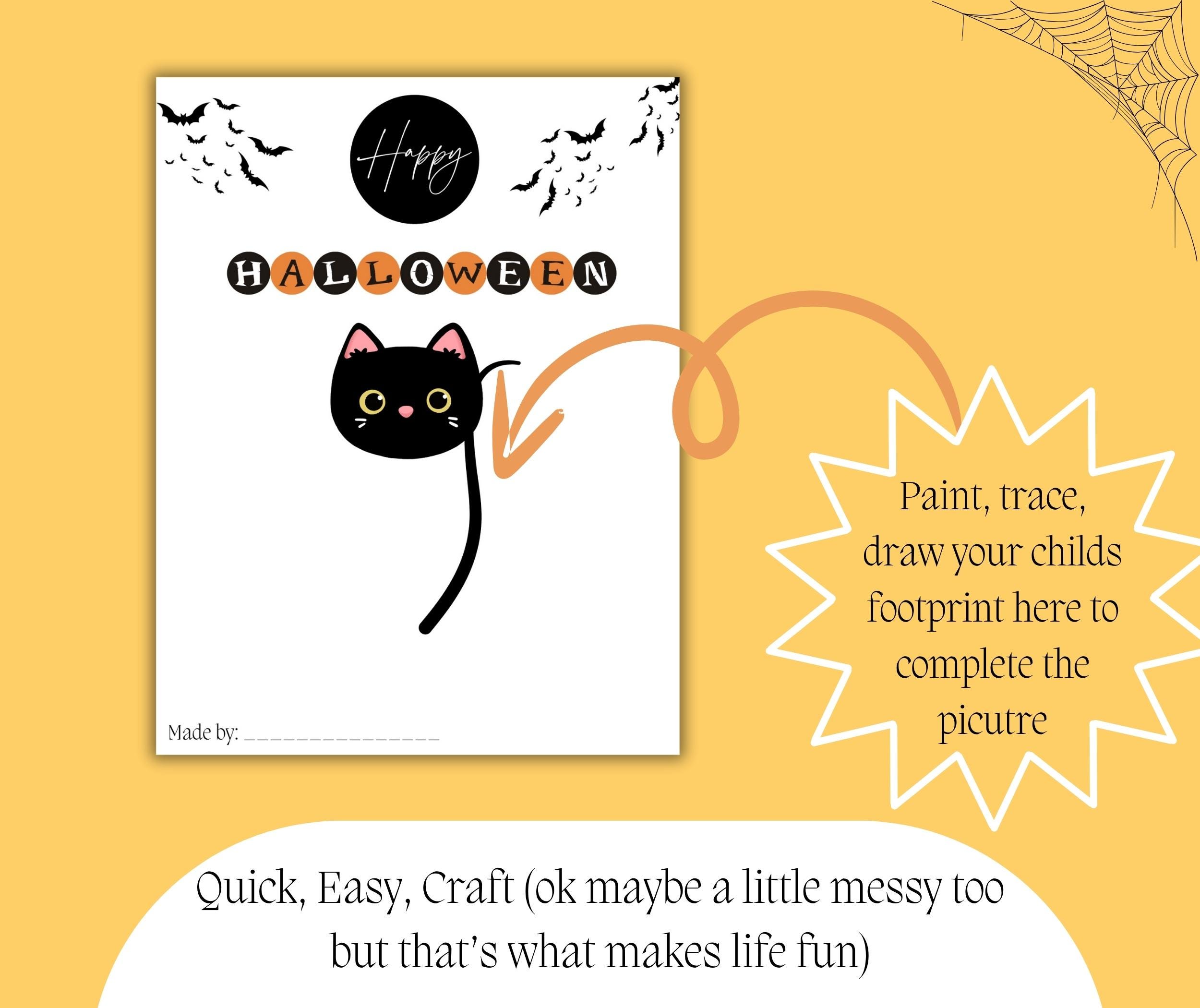 Halloween Footprint Art, Halloween Footprint Sign, Printable Handprint ...