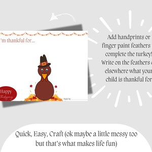 Thankful Turkey Printable Handprint Craft, Turkey Handprint Activity ...