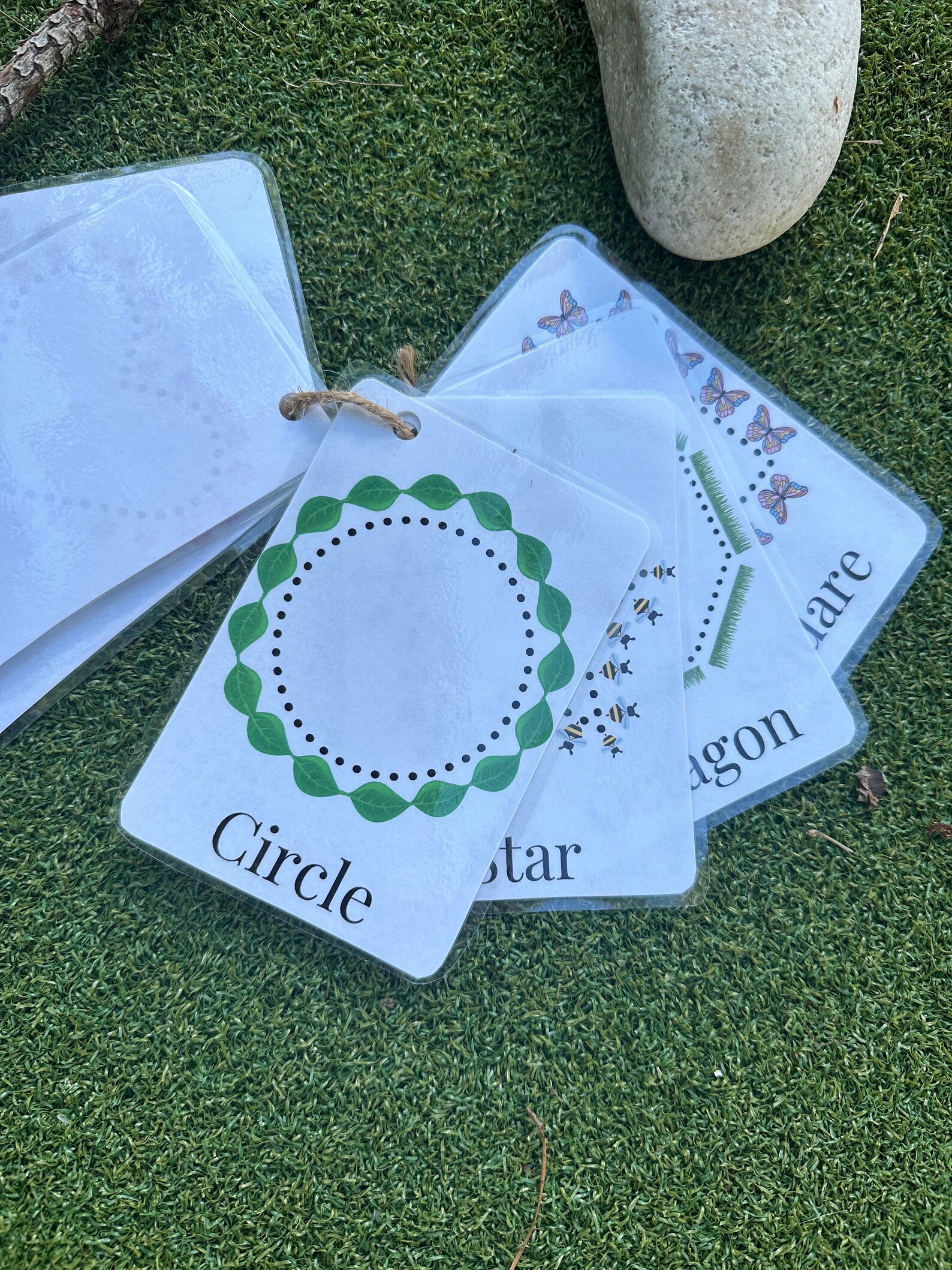 Nature Shapes Flashcards, Montessori Tracing Cards (digital Download ...