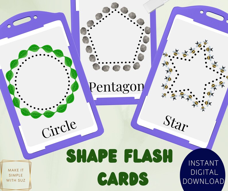Shape Flashcards, Learning Shapes, Nature Based Learning, Preschool ...