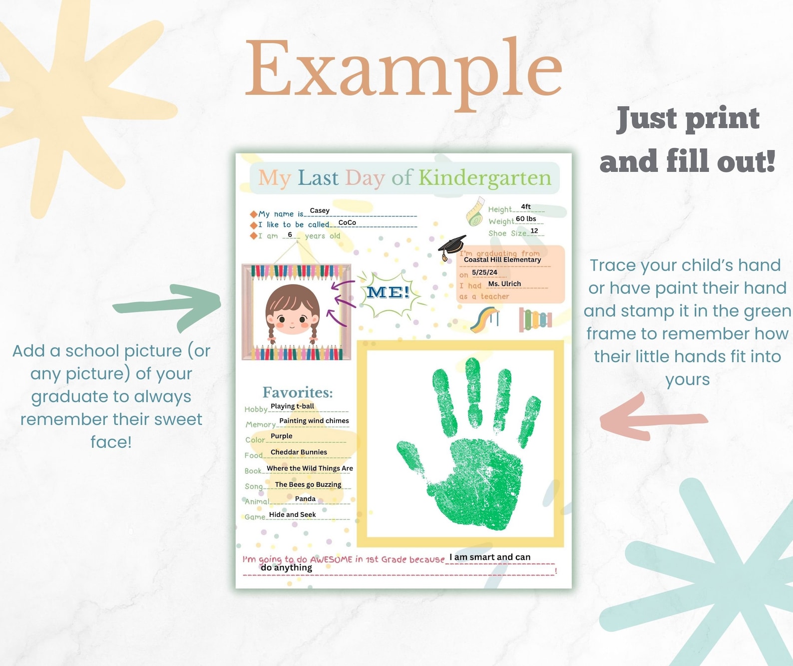 Last Day of Kindergarten Craft for Kids, Kindergarten Graduation ...