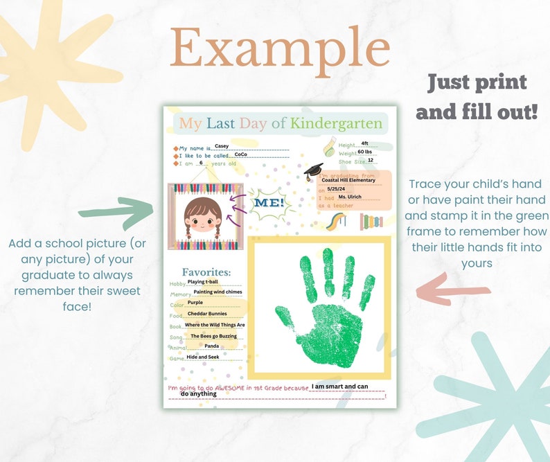 Last Day of Kindergarten Craft for Kids, Kindergarten Graduation ...