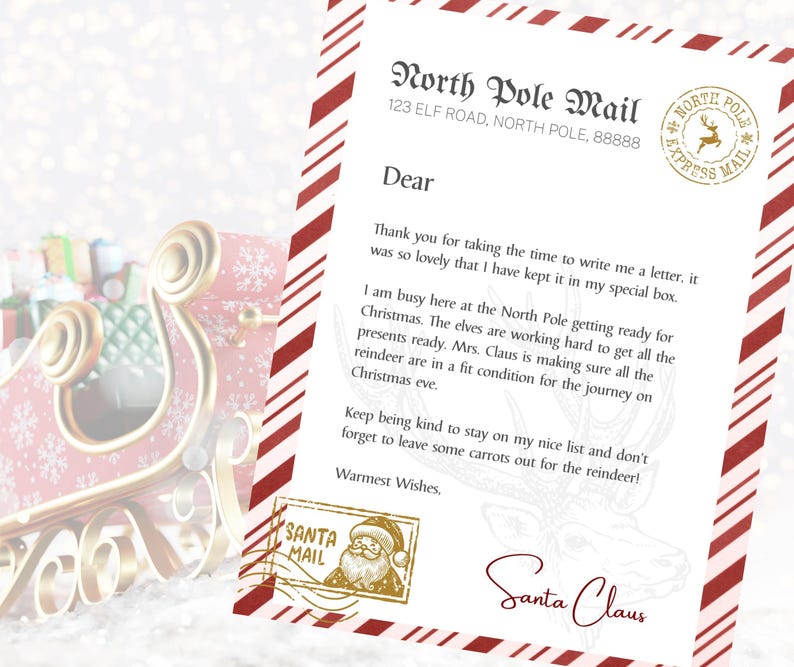 Letter From Santa Printable, Official Letter From Santa Claus, North ...