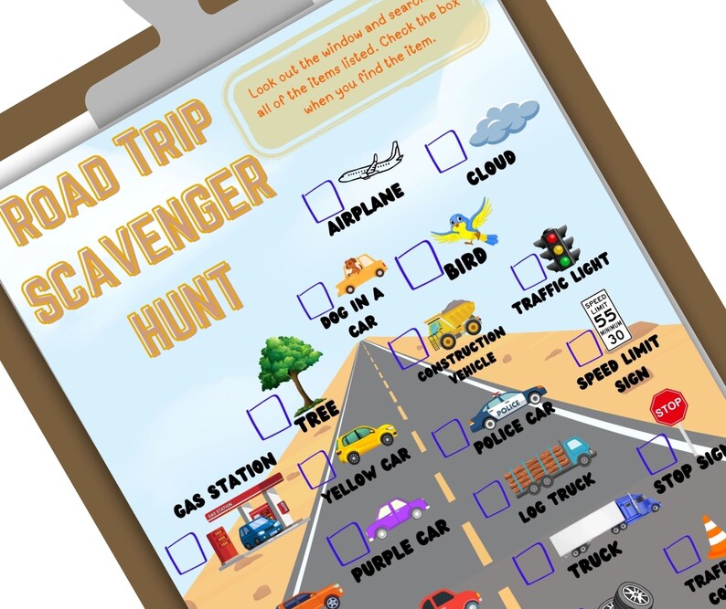 Scavenger Hunt, Road Trip Scavenger Hunt, Scavenger Hunt for Kids, Road ...